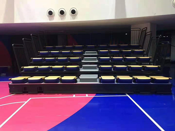 Telescopic Bleacher Audience Systems Retractable Seating Floor Mounted